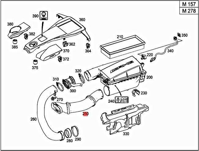 MERCEDES Mercedes-Benz OEM Air Intake-inlet Duct Tube Hose Right ...