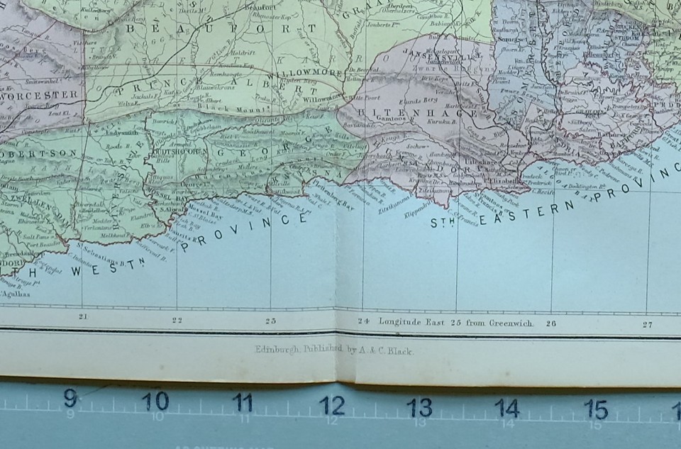 1882 ANTIQUE MAP SOUTH AFRICA ZULULAND CAPE COLONY CAPE TOWN COLESBERG ...