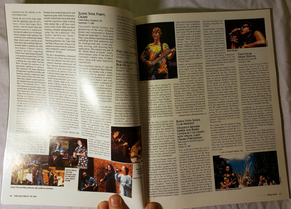 Dirty Linen folk & world music mag #86 Feb/Mar2000 Mickey Hart/Deborah ...
