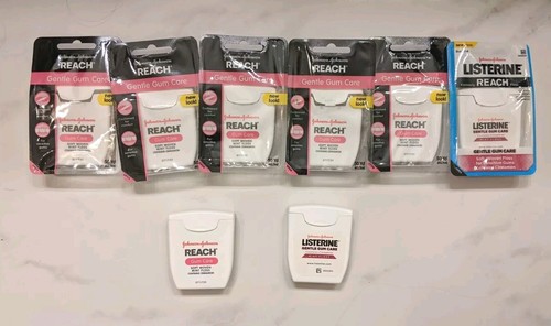 6 New + 2 Open Listerine Reach Gentle Gum Care Cinnamon Woven Floss, 50 ...