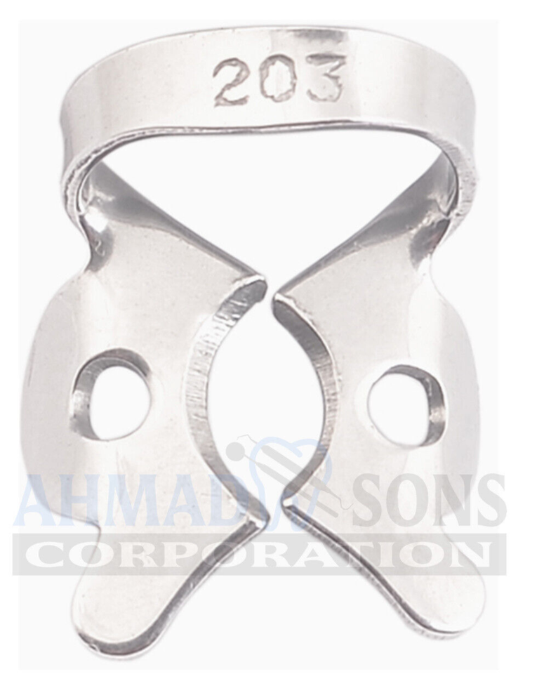 100 Pcs Endodontics Rubber Dam Clamps #203 Dental Endo Lower Molars ...