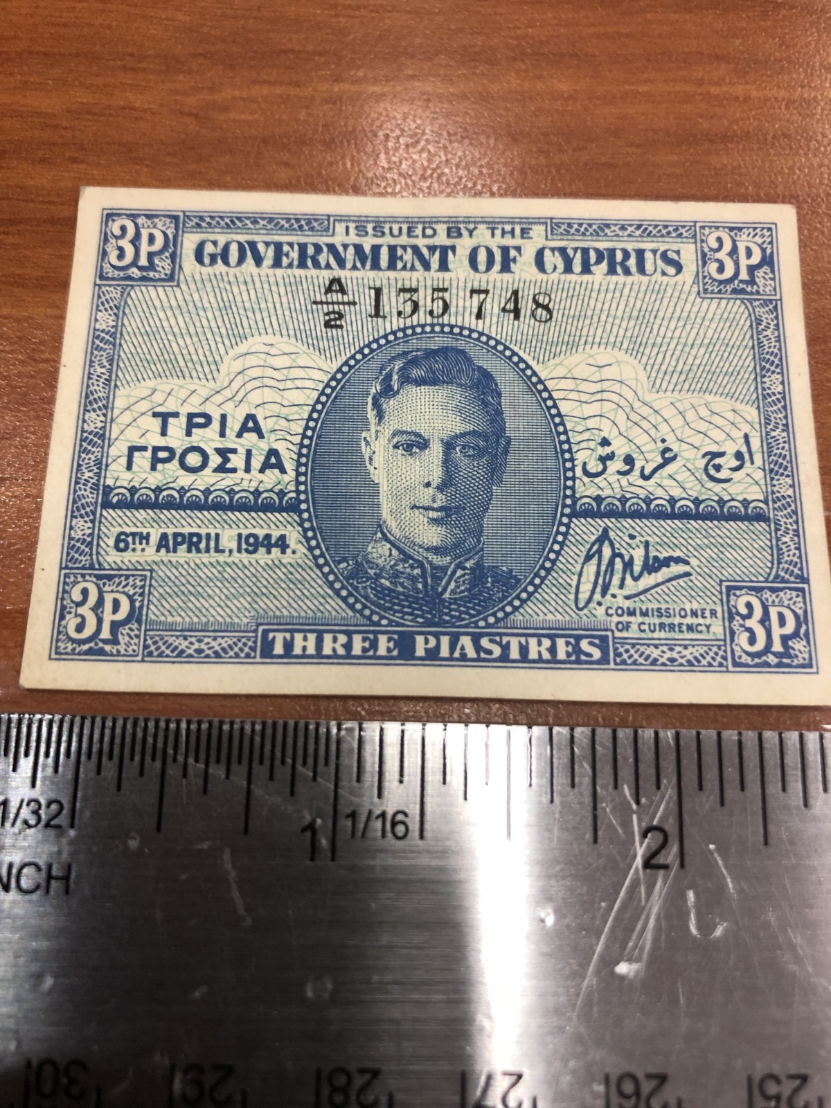 Cyprus 3 piasters 1944 in UNC Bill Paper Money Currency | eBay