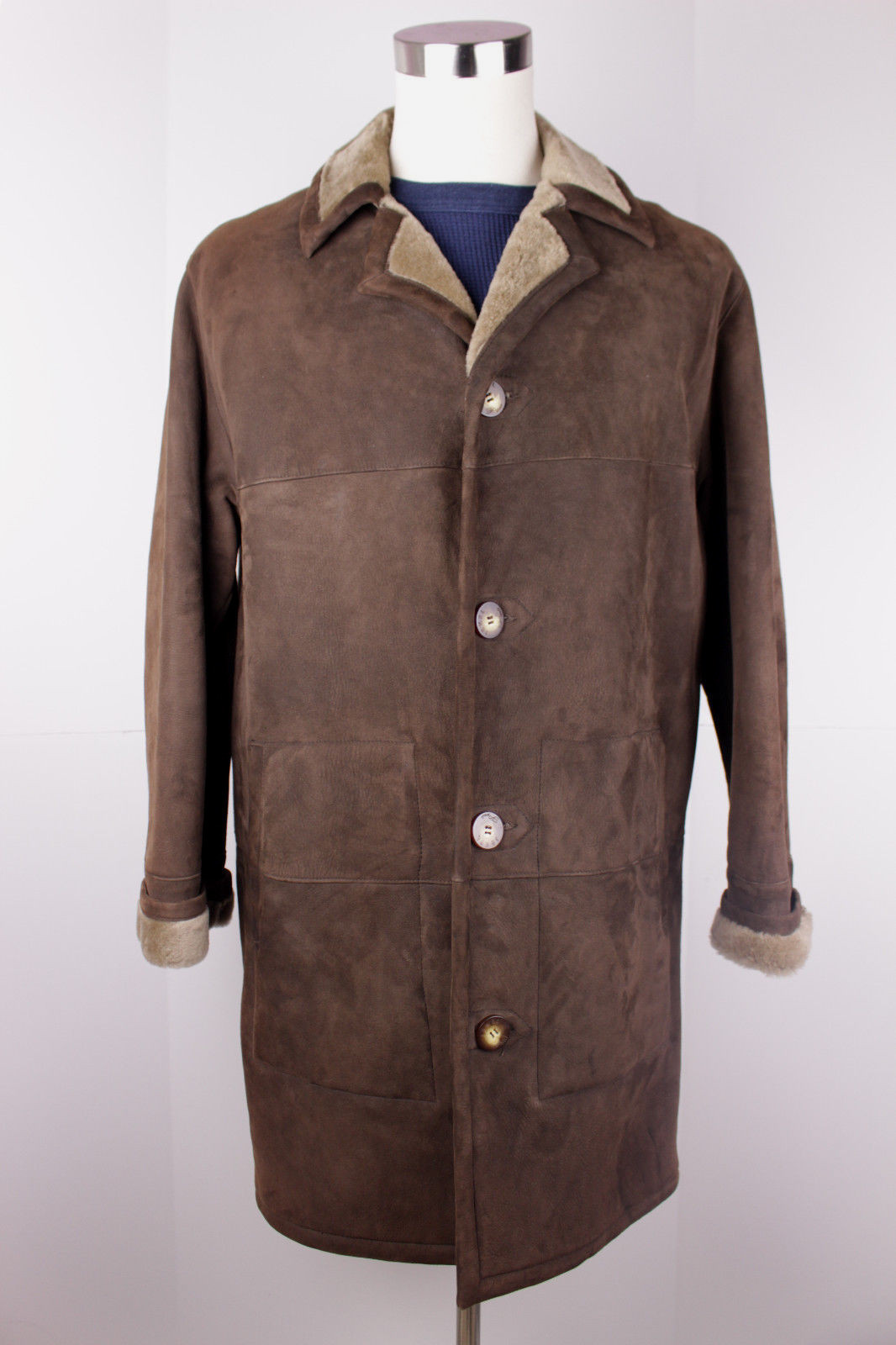 Mens Jekel Paris Shearling Coat Sheepskin Leather Brown France 38 ...