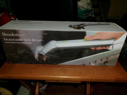 Brookstone Motorized Grill Brush w Heavy Duty Steam Cleaning Power ...