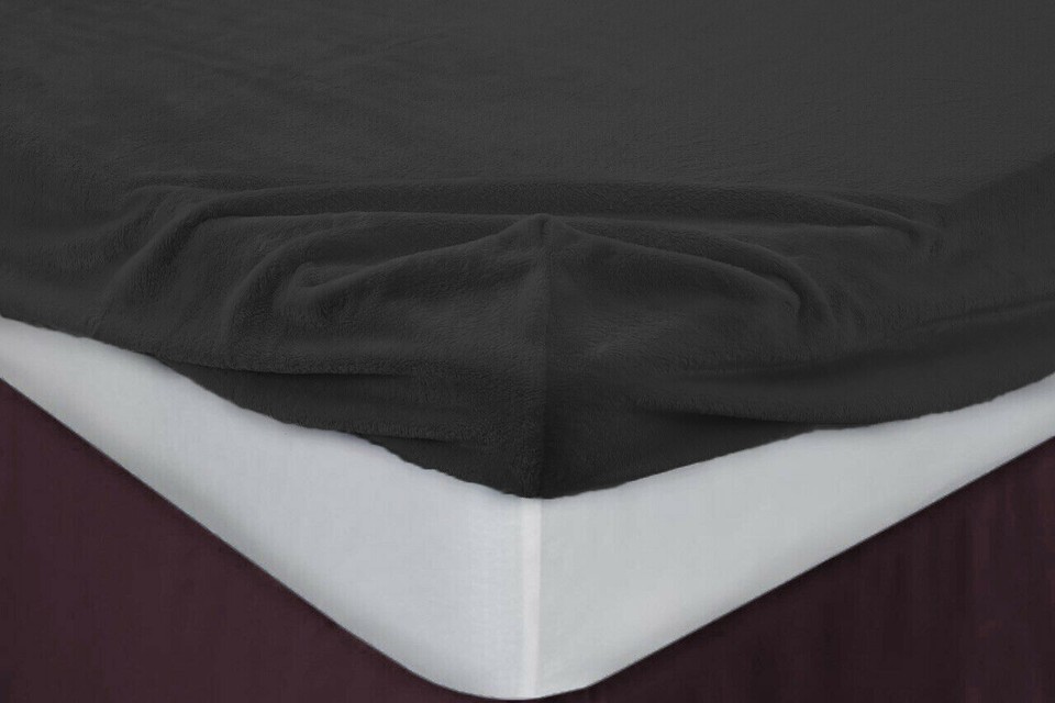 Extra Deep Teddy Fleece Fitted Sheet Luxury Cosy Warm Bed Sheet Double ...