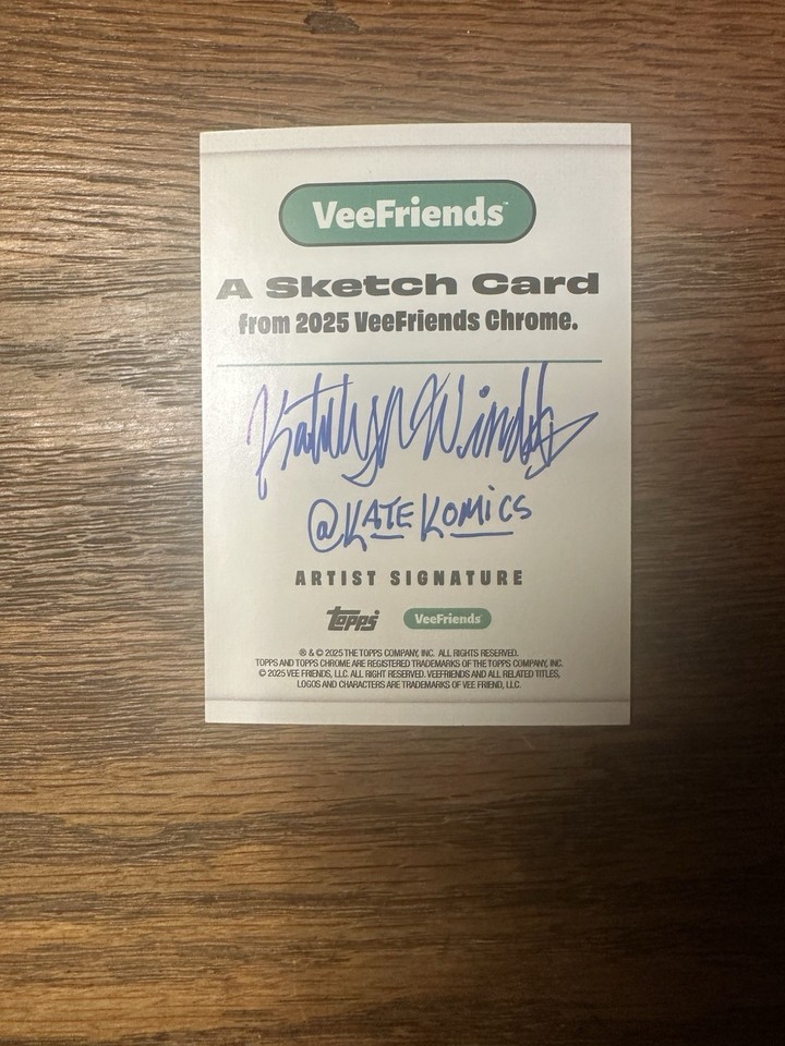 2025 Topps Chrome Veefriends Gracious Grizzly Bear 1/1 Sketch ...