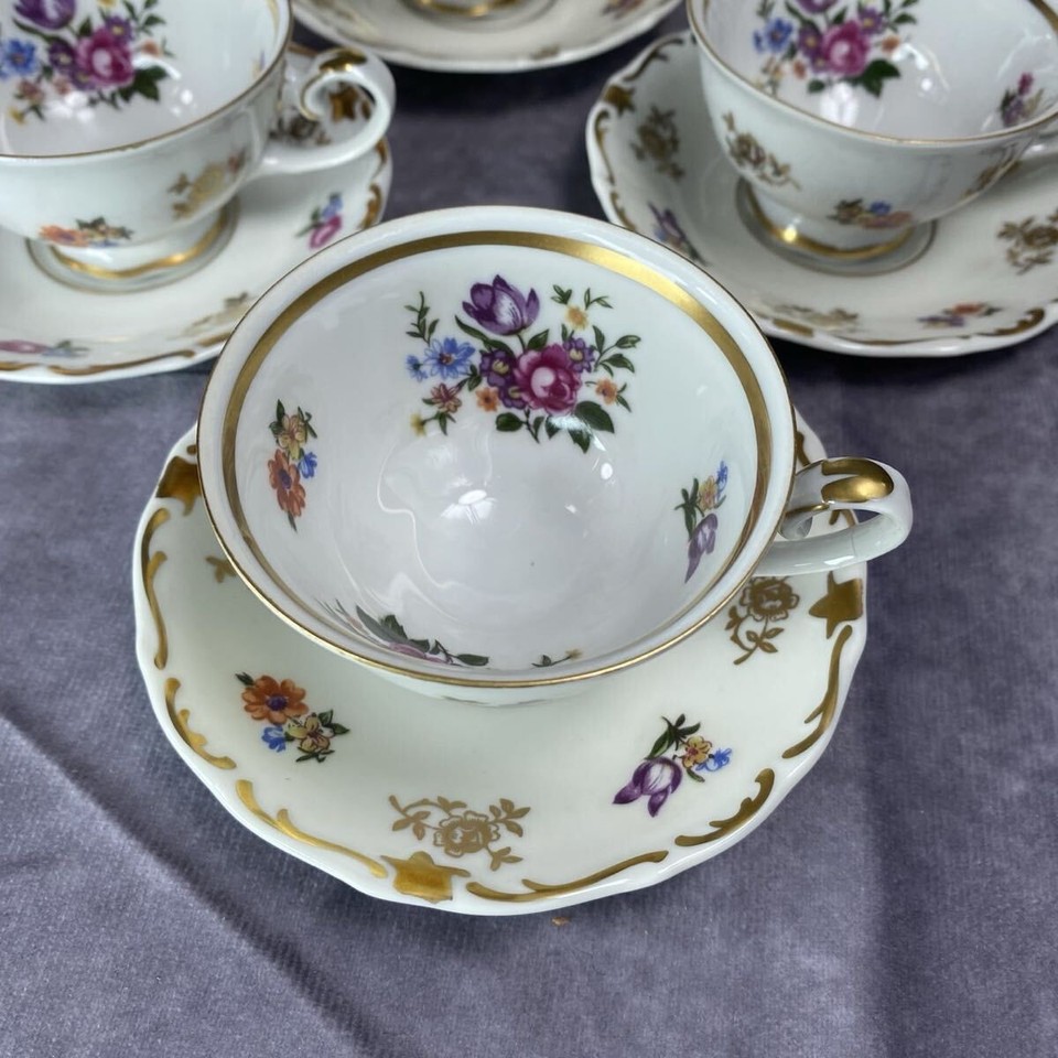 Antique Reichenbach Tea Set Cup Saucer Coffee Pot Sugar Creamer | eBay