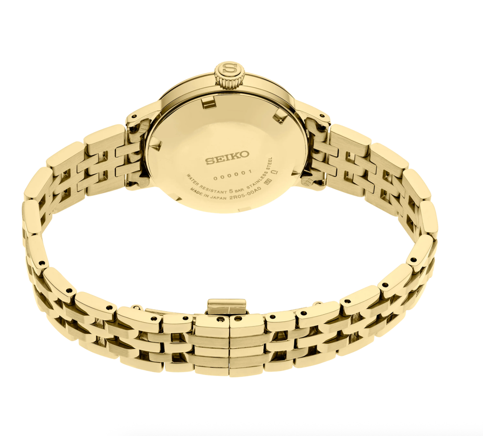 Seiko SRE018 Presage Cocktail Time 30 mm Gold Tone Diamonds Auto Women ...