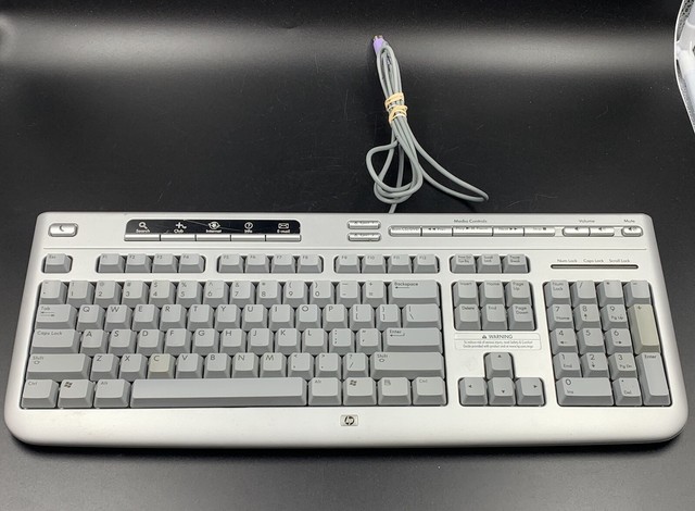 HP 5187-7583 Multimedia Keyboard Silver With Media Player Controls ...