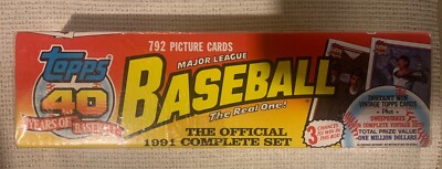 1991 and 1992 Topps Baseball Complete Sets Factory Sealed 2 Sets | eBay