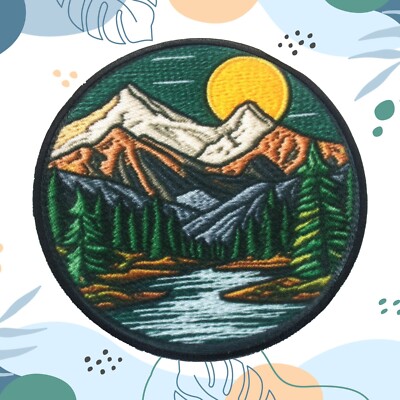 Mountain Lake Patch - Nature Badge Iron-on Applique for Backpack | eBay