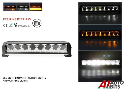 17" LED Light Bar White & Amber Roof Warning Recovery Strobe Flashing ...