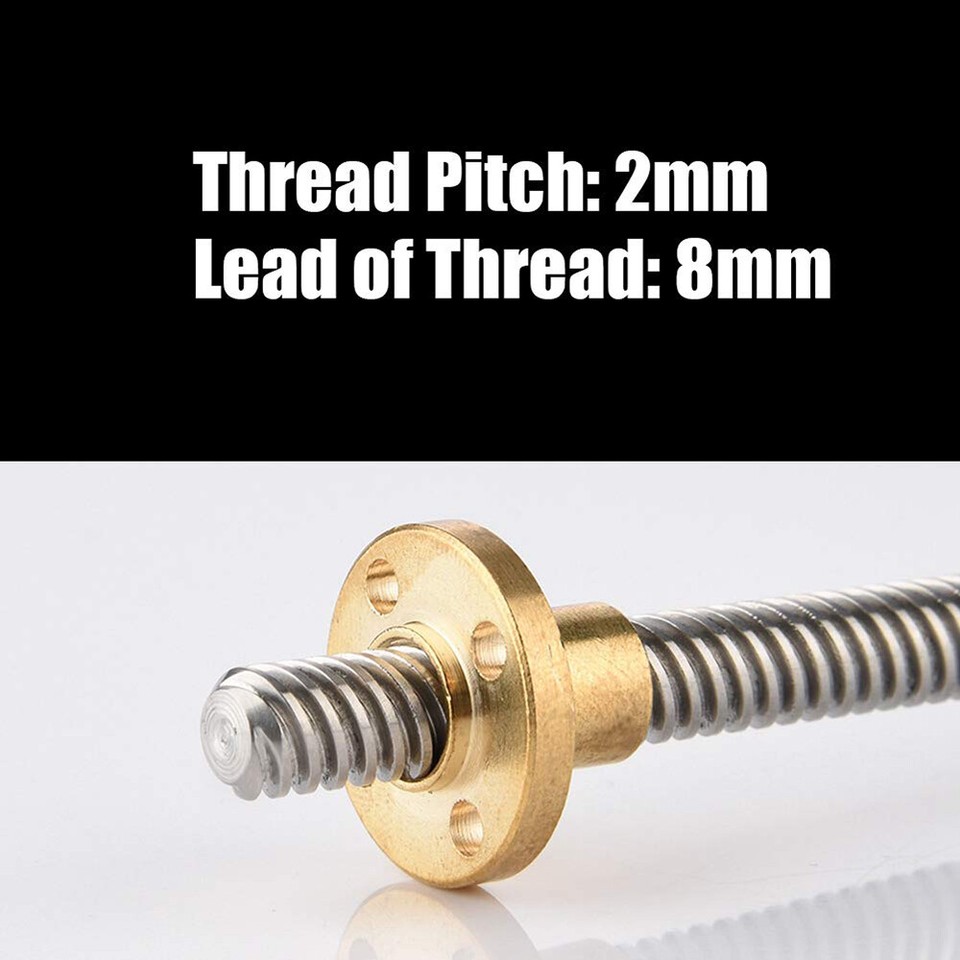 8mm T8 Lead Screw Threaded Rod Trapezoidal ACME Stepper 100-600mm 3D ...