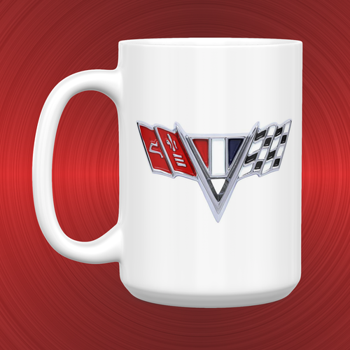 Vintage Chevrolet V Formation Racing Flags Fender Emblem Badge LARGE 15 ...