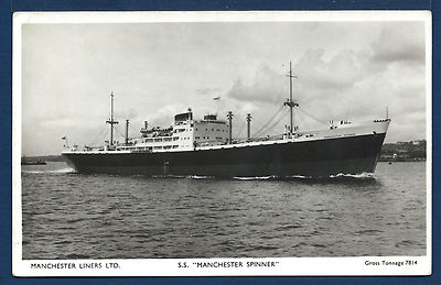 SS MANCHESTER SPINNER Manchester Liners Cargo Ship BW RPPC | eBay