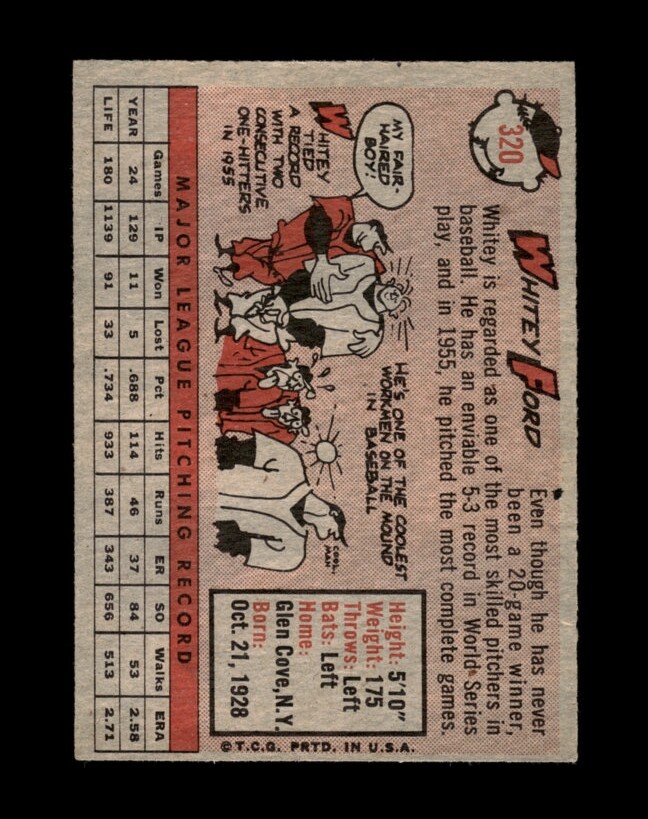 1958 Topps Set-Break #320 Whitey Ford EX-EXMINT *GMCARDS* | eBay