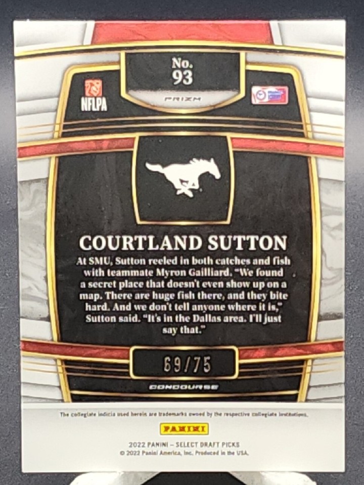 Courtland Sutton 2022 Select Draft Picks Purple /75 SMU #93 Denver ...