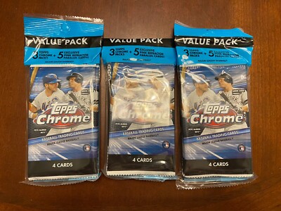 (Lot of 3 Cello Packs) 2020 Topps Chrome Baseball Cello Value Packs. | eBay