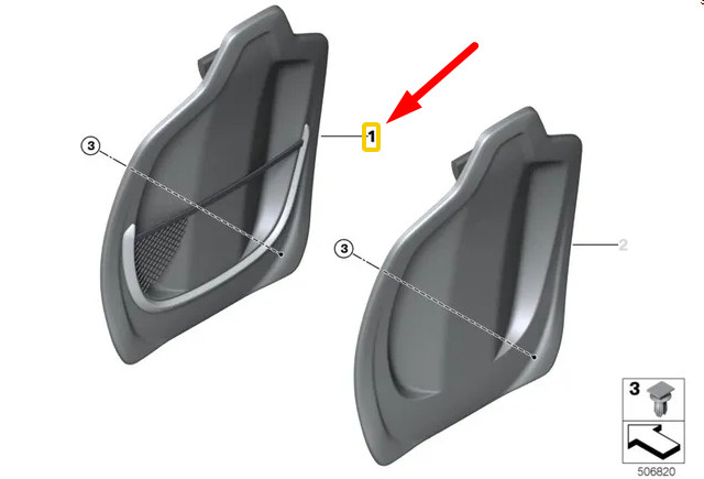 BMW F40 FRONT SEAT REAR PANEL WITH NET BAG 7351931 52107351931 ORIGINAL ...