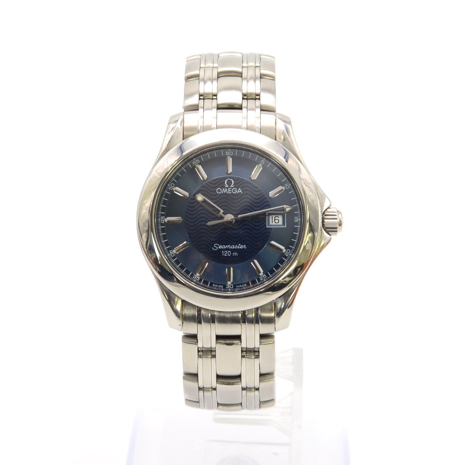 Omega Seamaster Ref.2511.81 Date St.Steel Navy Silver Quartz Mens Watch ...