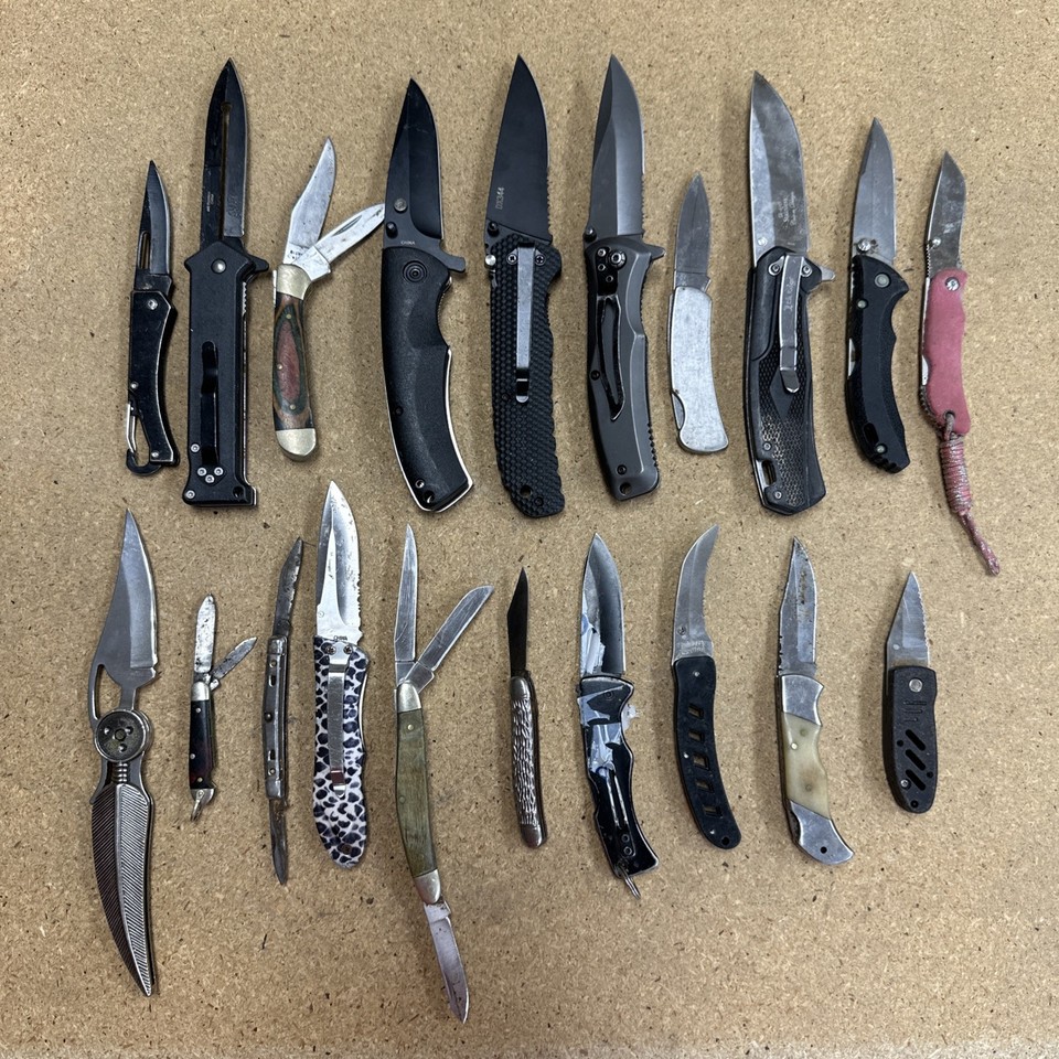 (Lot H) Lot Of 20 TSA Confiscated Folding Folder Pocket Knives PARTS OR ...