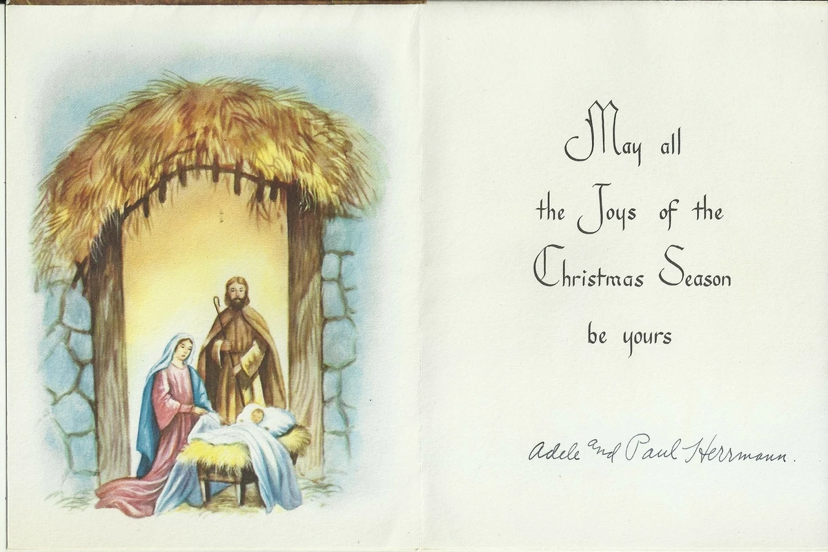 Victorian Christmas Cards Nativity