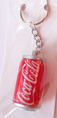 Vintage old Keyring Key Chain plastic Food snack Can of Coca Cola Coke ...