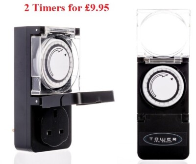 24 Hour Mechanical Mains Plug In Timer Switch Time Clock Socket UK 3 ...