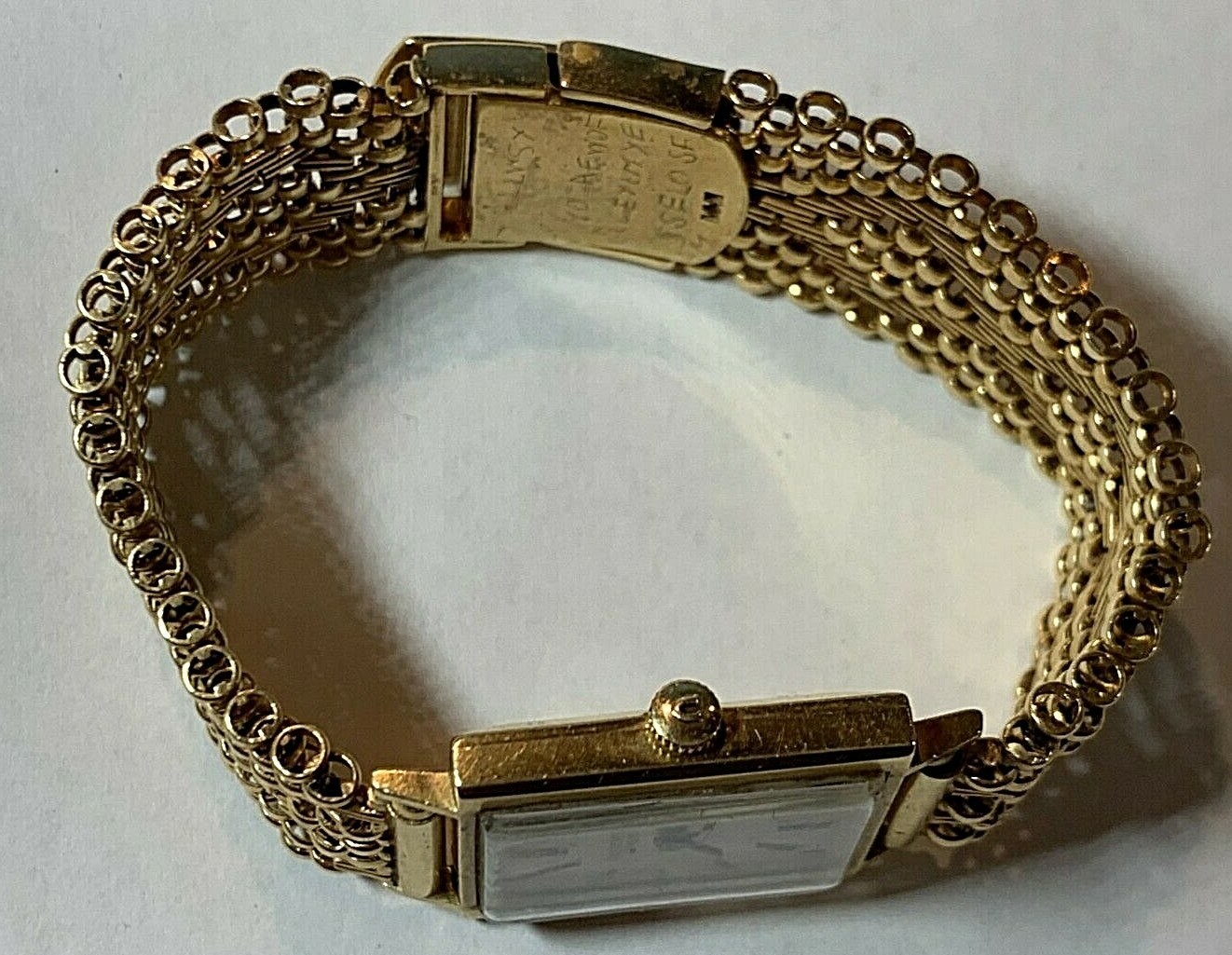 14 K GOLD GOLD WATCH with Handsome Mesh bracelet 6 3… - Gem