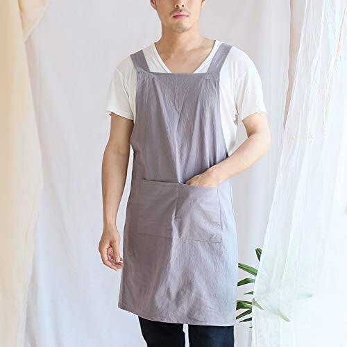Japanese Linen Cross Back Kitchen Cooking Aprons for Men with Men's ...