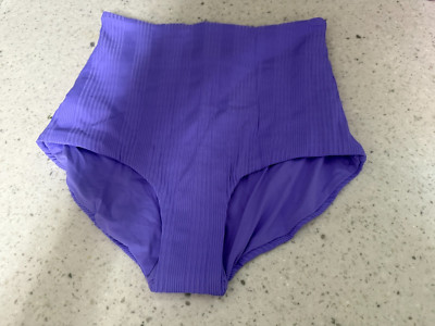 NEW purple ribbed L SPACE lined swimsuit bikini bottom size small | eBay