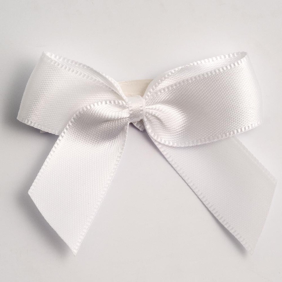 Satin Bows 5cm Self Adhesive Ribbon Pre Tied Large Bow Wide Gift Craft ...