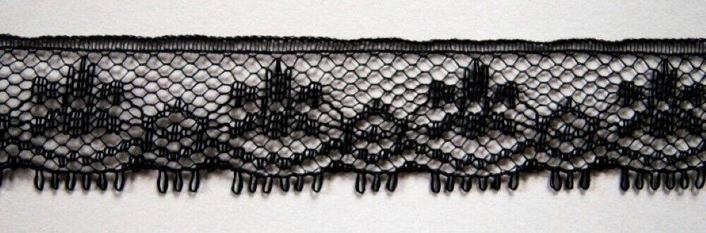 10 Yds. Vintage Black 3/4" Soft Nylon Lace L-41 | eBay