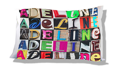 Personalized Pillowcase featuring the name ADELINE in photos of sign ...