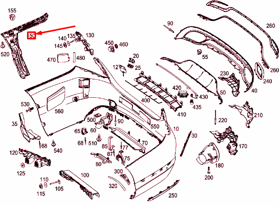 Mercedes-Benz C W205 Rear Right Bumper Bracket A2058800230 Genuine for ...