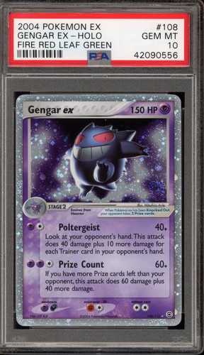 Pokemon Gengar ex EX Fire Red & Leaf Green Ultra Rare #108 PSA 10 Gem ...