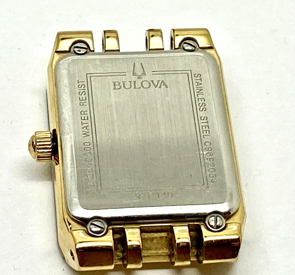 Bulova Women's Watch 97P140 Quadra Modern Quartz 20mm Broken CHIPPED ...