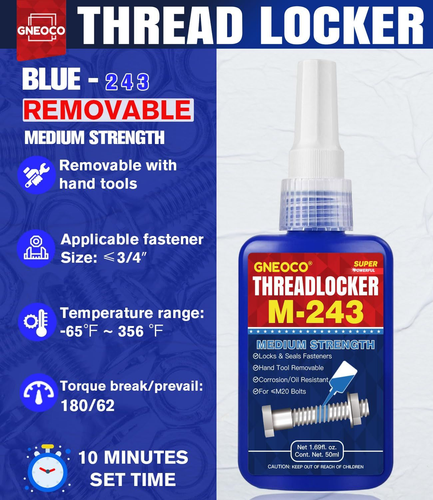 ThreadLocker Blue, Thread Lock Medium Strength Tight for Nuts, Blue | eBay