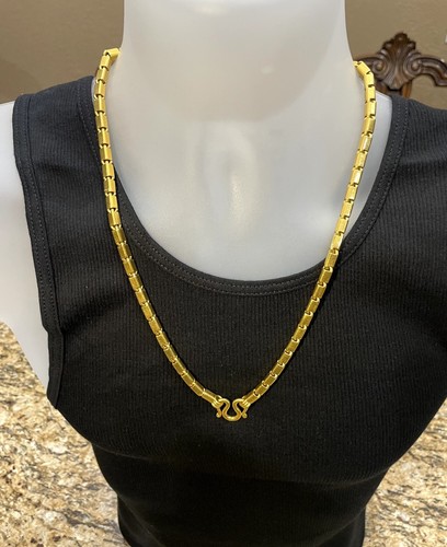 9999 24k Solid Gold Box Chain Necklace 150 gram 25” | eBay