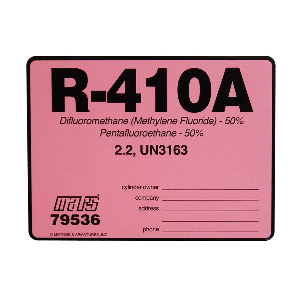 R-410A / R410A Label Self-Adhesive Stickers, Pack of (10) | eBay