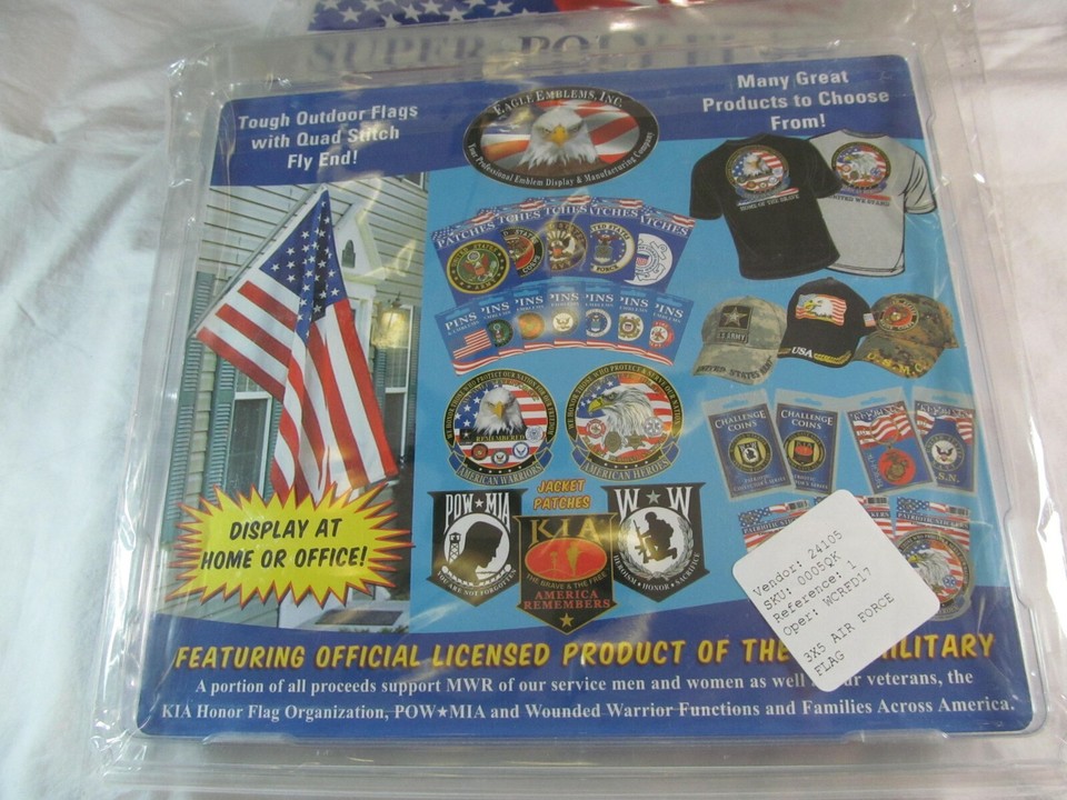 NIP OFFICIALLY LICENSED U.S. AIR FORCE SUPER POLY FLAG 3' X 5' Dark ...