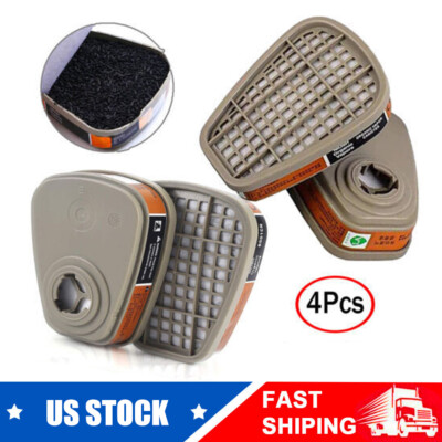 4PC 6001CN Organic Vapor Respirator Filter Cartridge For 6200 6800 7502 ...