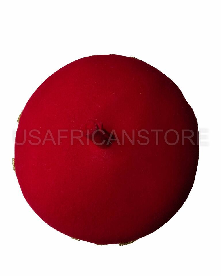 Red High Chief Igbo Cap For Men, Igbo Traditional High Chieftaincy Red ...