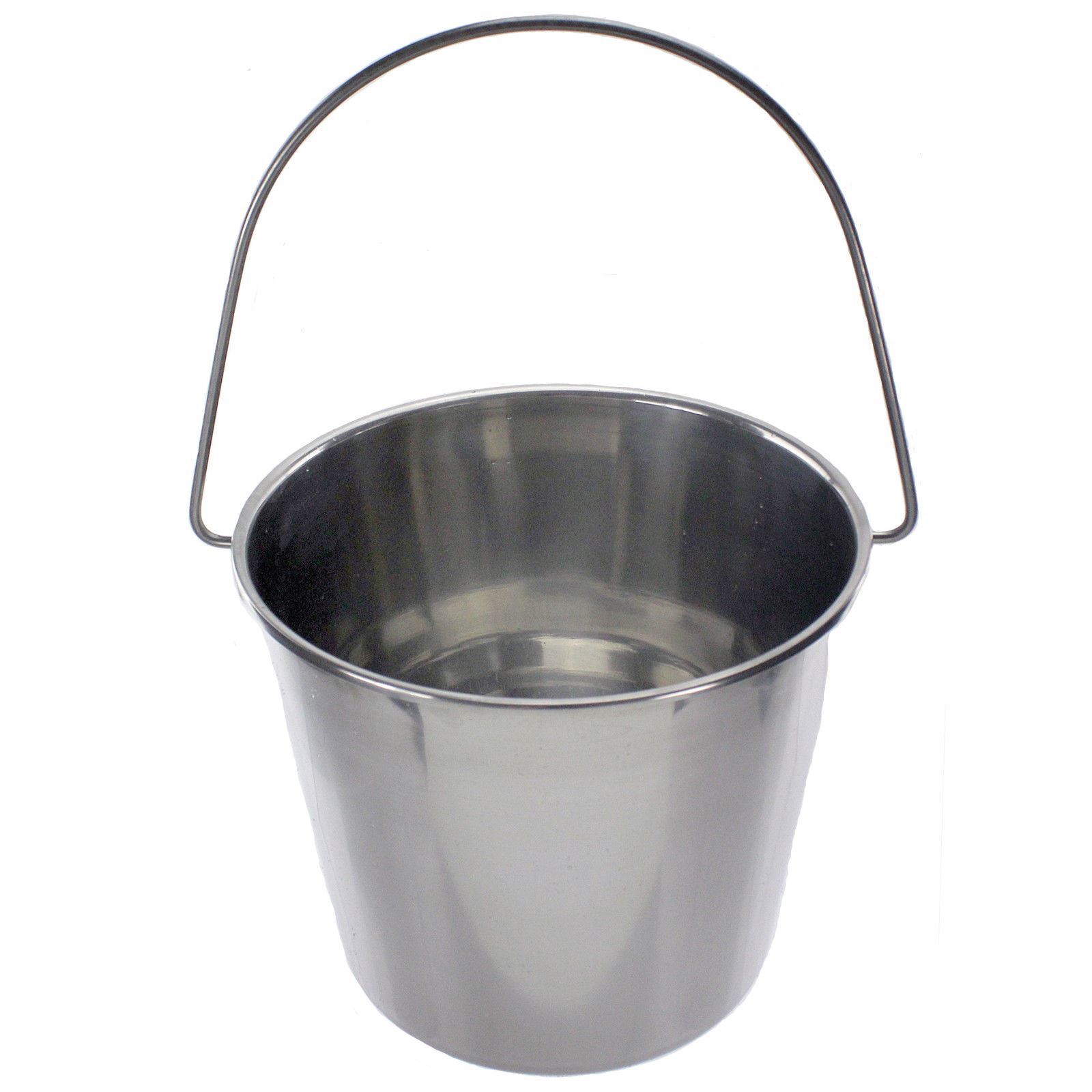 12 Litre Bucket Large Heavy Duty Stainless Steel Pail Double Welded 12L ...