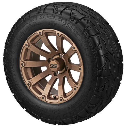 4 23x10R12 RT66 Cruiser Radial Street Tire on 12x7 Matte Bronze Beast ...