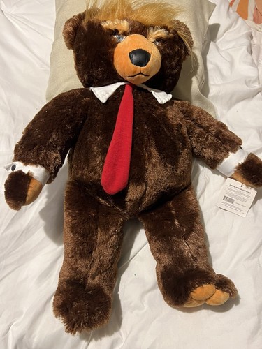 Trump Plush Teddy Bear Donald Trump President Flag Cape 22” Tag Trump ...