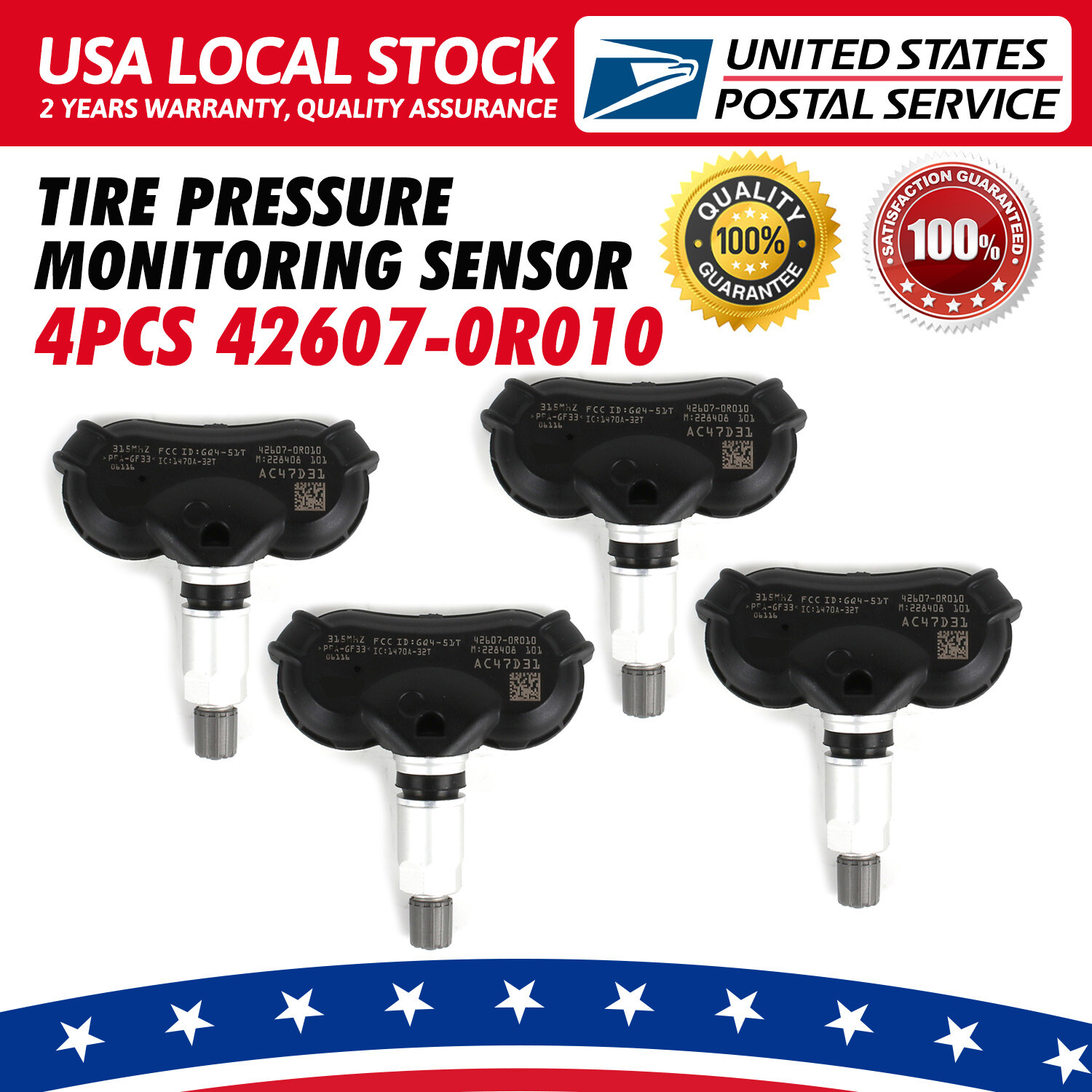 4X 42607-0R010 Tire Pressure Monitor Sensor TPMS for Toyota Highlander ...