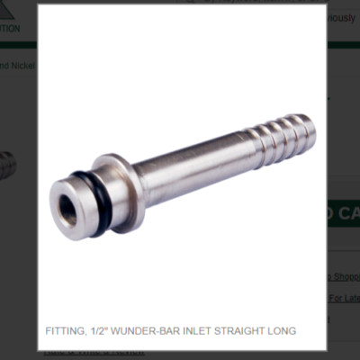 FITTING, 1/2" WUNDER-BAR INLET STRAIGHT LONG # 7091 | eBay