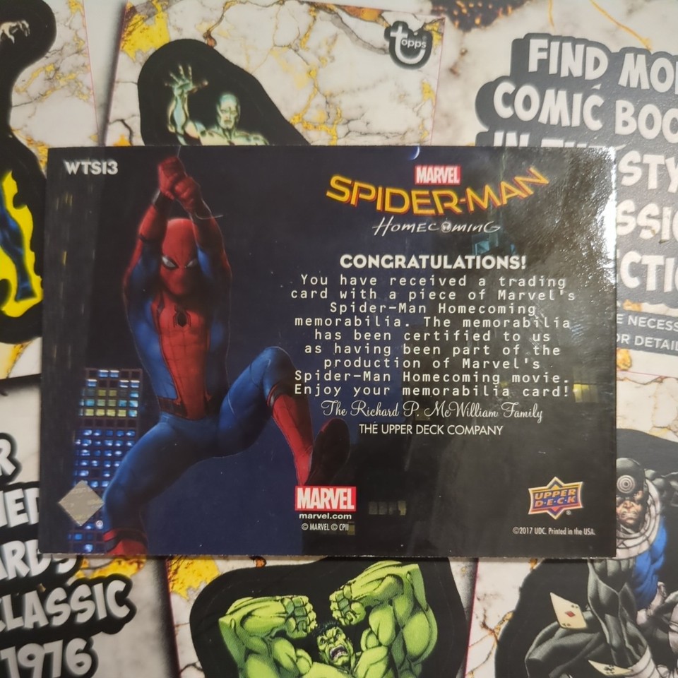 2017 Marvel Homecoming Webbed Threads Single Memorabilia Spider-Man # ...