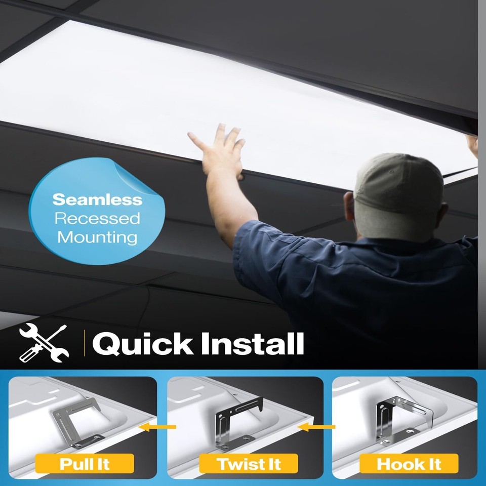 4 Pack 2x4 FT LED Panel Light, 75 Watt Drop Ceiling Lights, 5000K ...